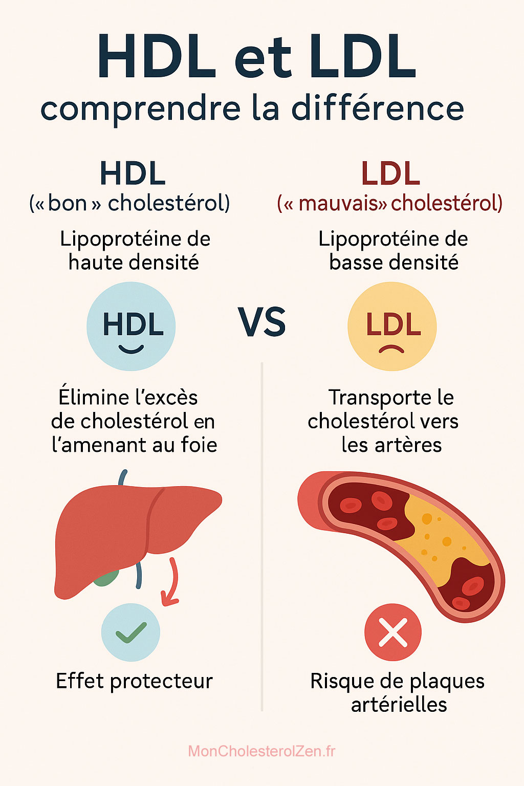 HDL et LDL : comprendre la différence - Mon Cholesterol Zen